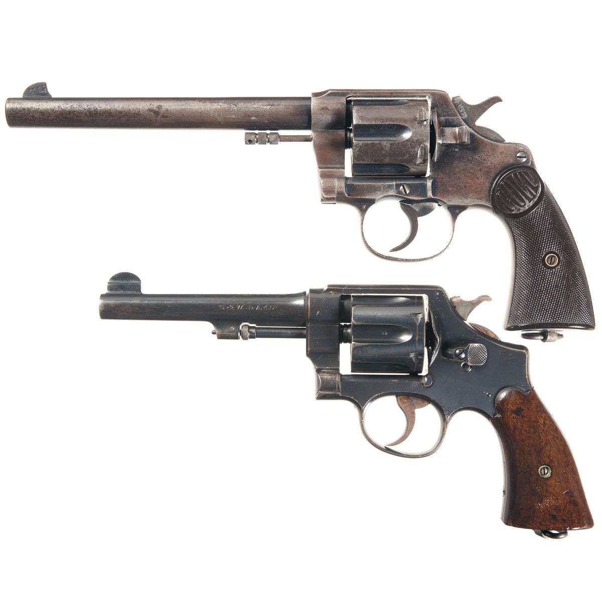 Two Double Action Revolvers -A) Colt New Service Double Action Revolver