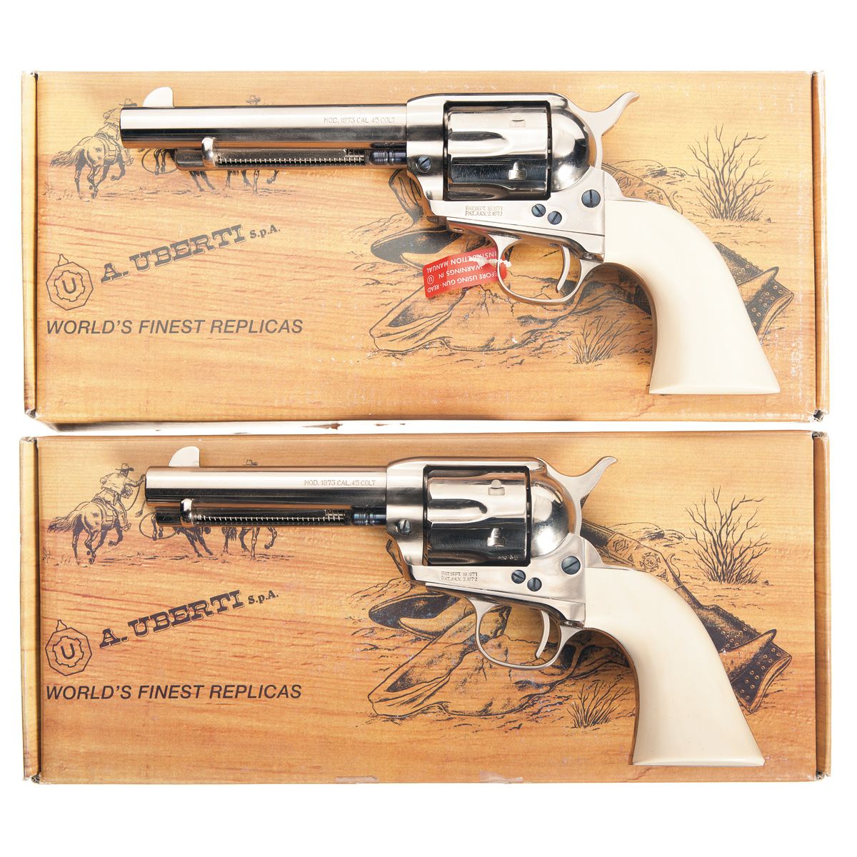 Two Boxed Uberti Cattleman Cody Single Action Revolvers -A) Uberti ...