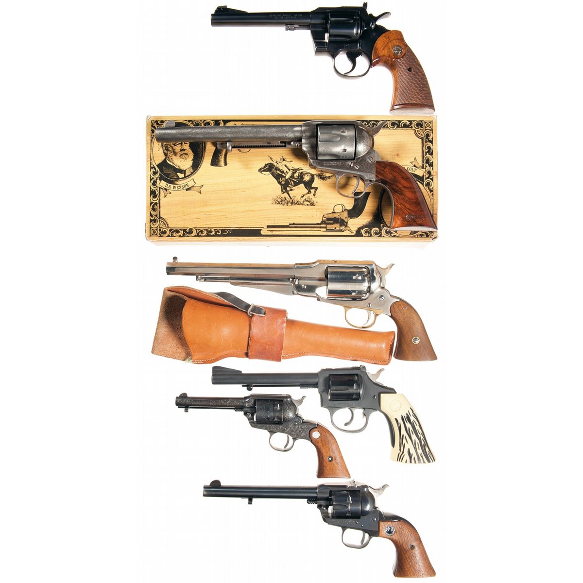 Six Revolvers -A) Colt Officer's Model Match Double Action Revolver