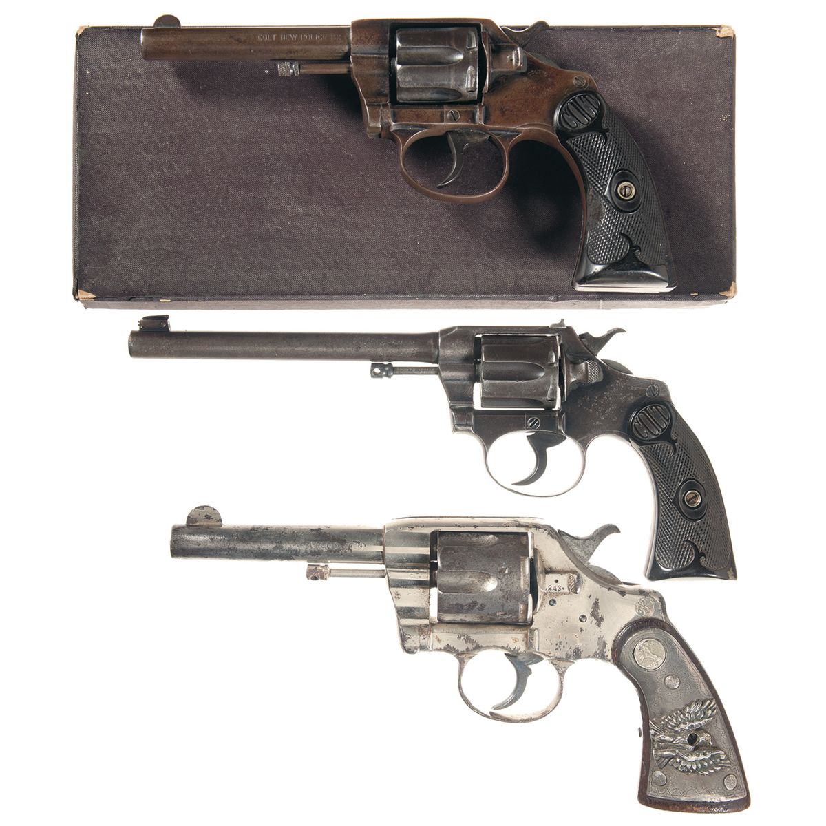 Three Colt Double Action Revolvers -A) Colt New Police Model Double ...