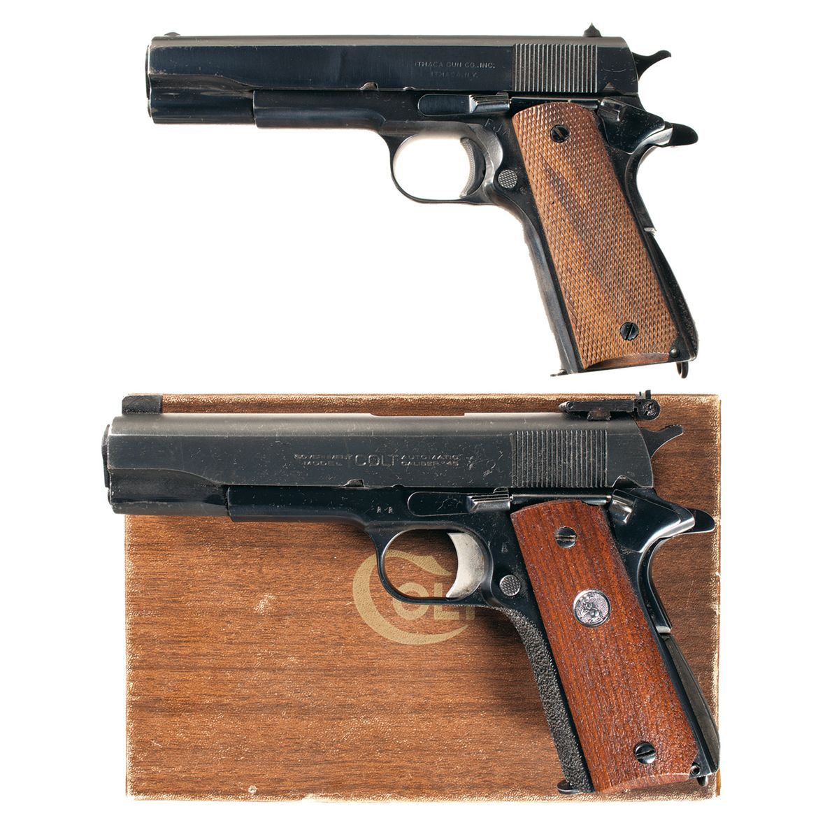 Two U.S. Property 1911A1 Semi-Automatic Pistols -A) Ithaca Model 1911 ...