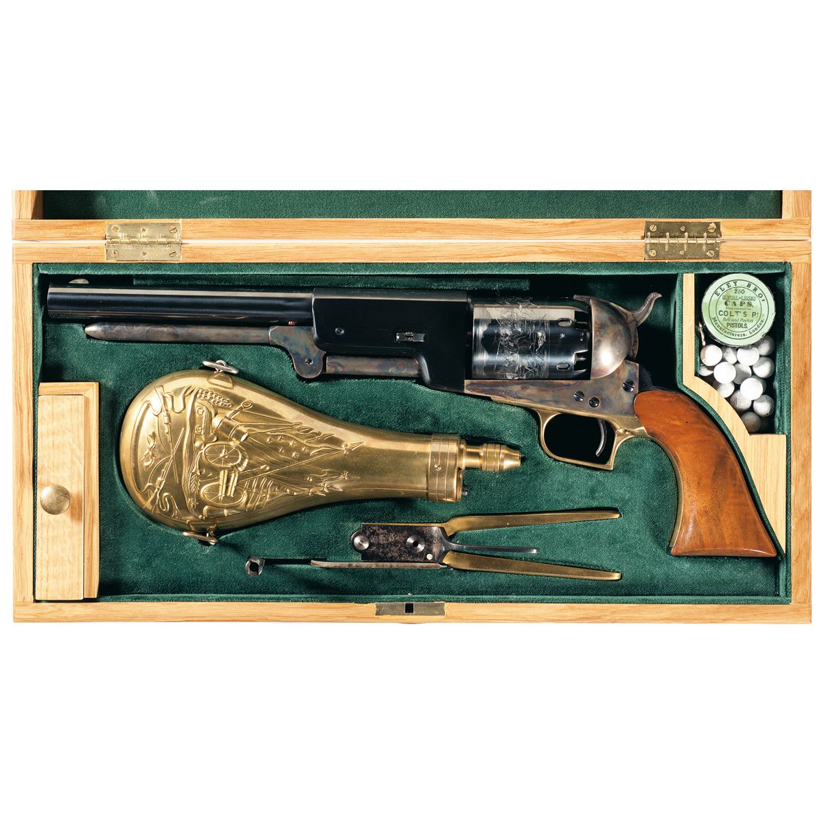 Cased Colt Black Powder Series Walker Percussion Revolver with Accessories