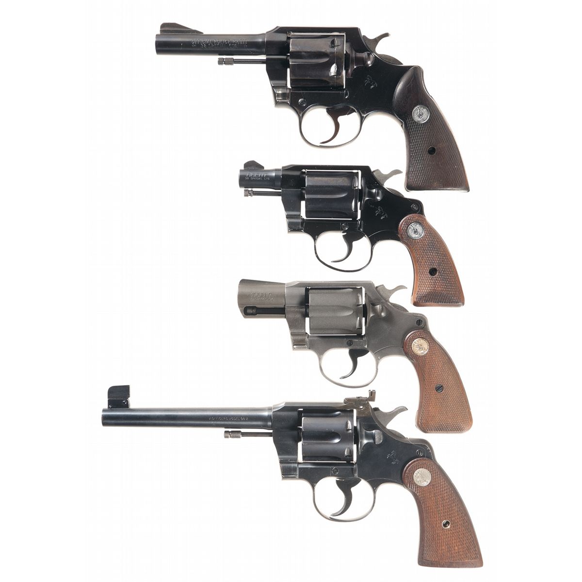 Four Colt Double Action Revolvers -A) Colt Official Police Mark III ...