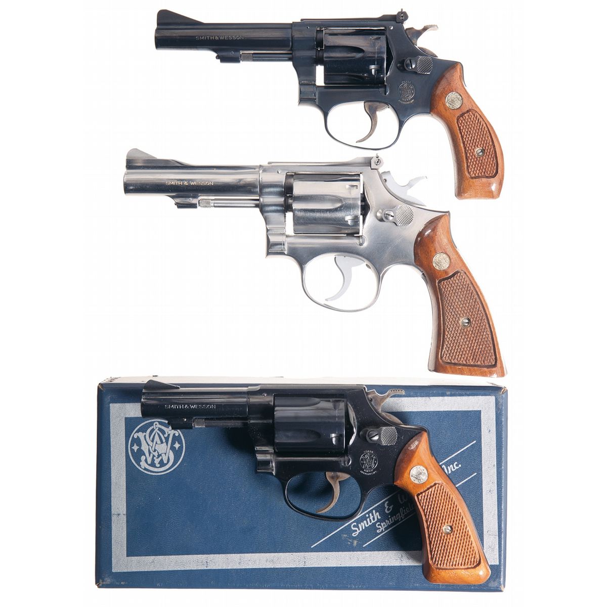 Three Smith & Wesson Double Action Revolvers -A) Smith & Wesson Model ...