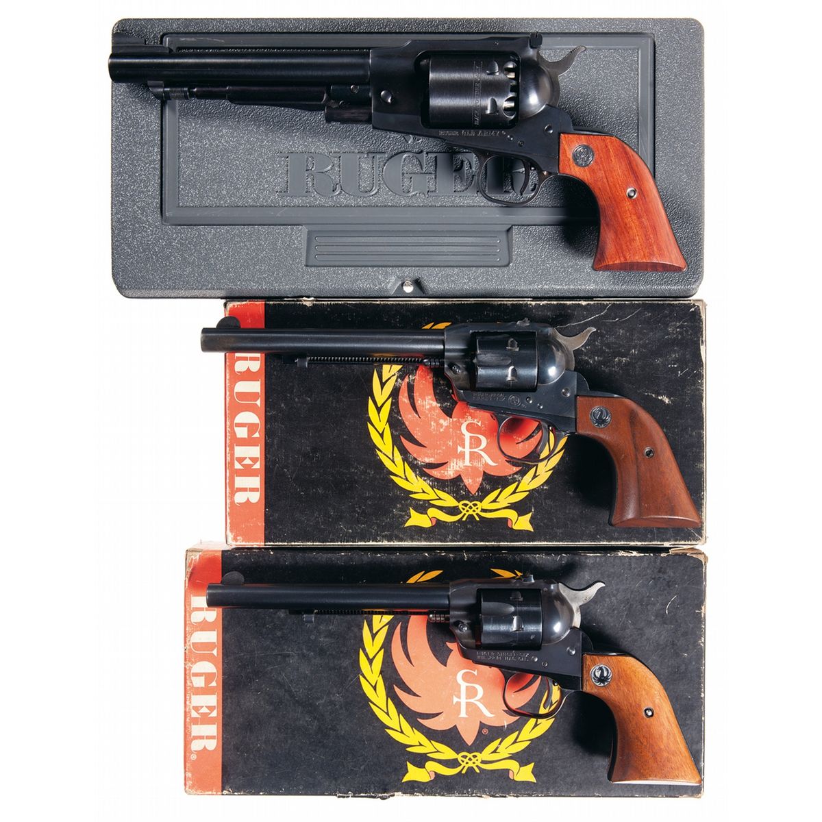 Three Boxed Ruger Single Action Revolvers -A) Ruger Old Army Single ...