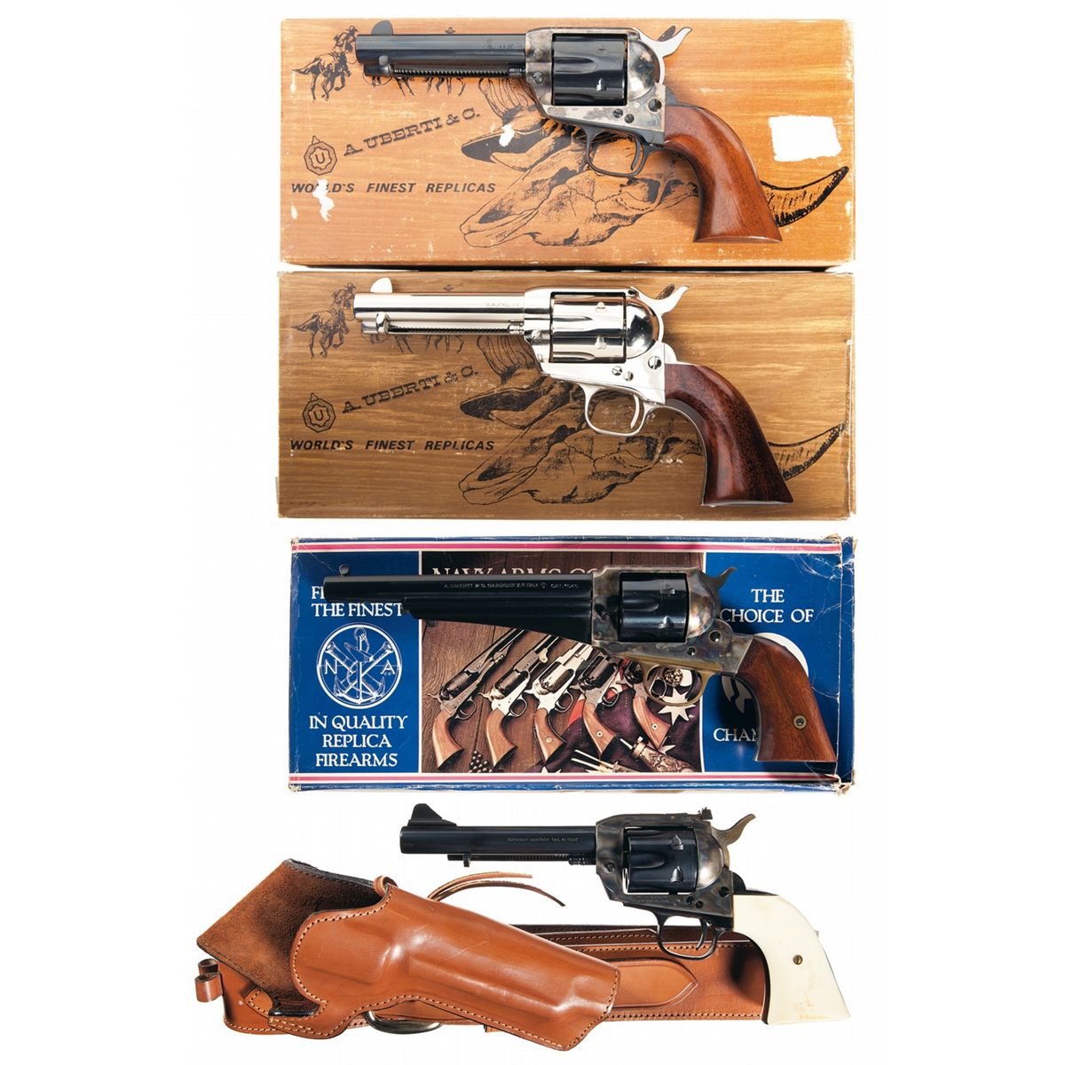 Four Single Action Revolvers -A) Uberti Cattleman Single Action ...