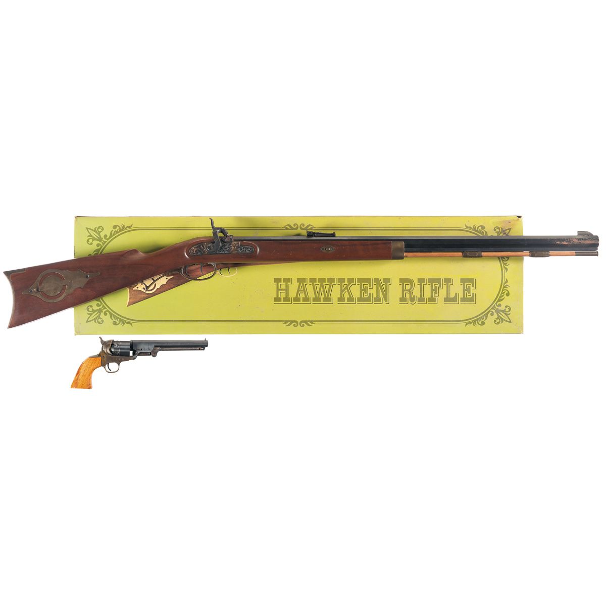 Two Black Powder Replicas and a Grouping of Shotgun Barrels -A) Italian ...