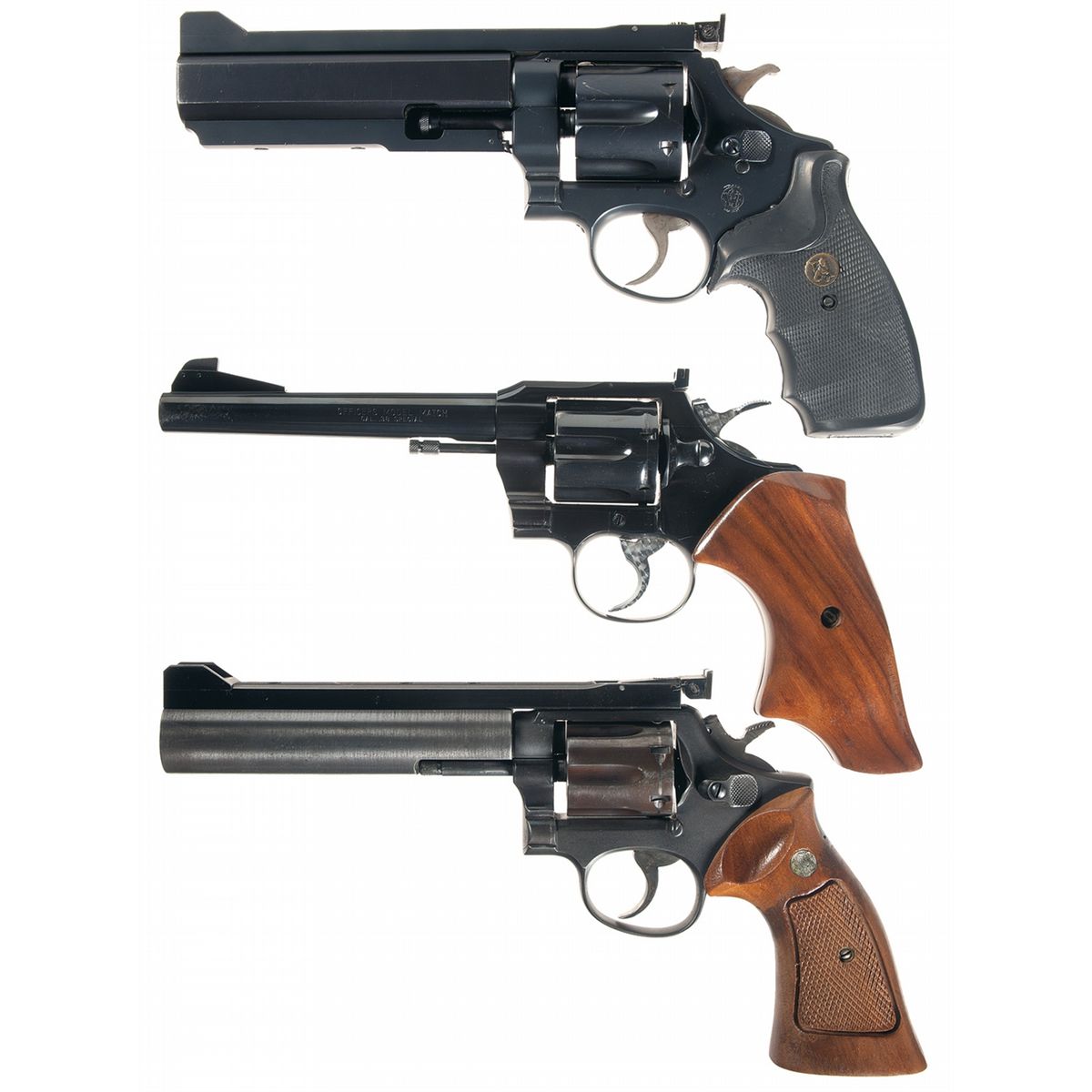 Three Double Action Revolvers -A) Custom Smith & Wesson Model 1917 ...