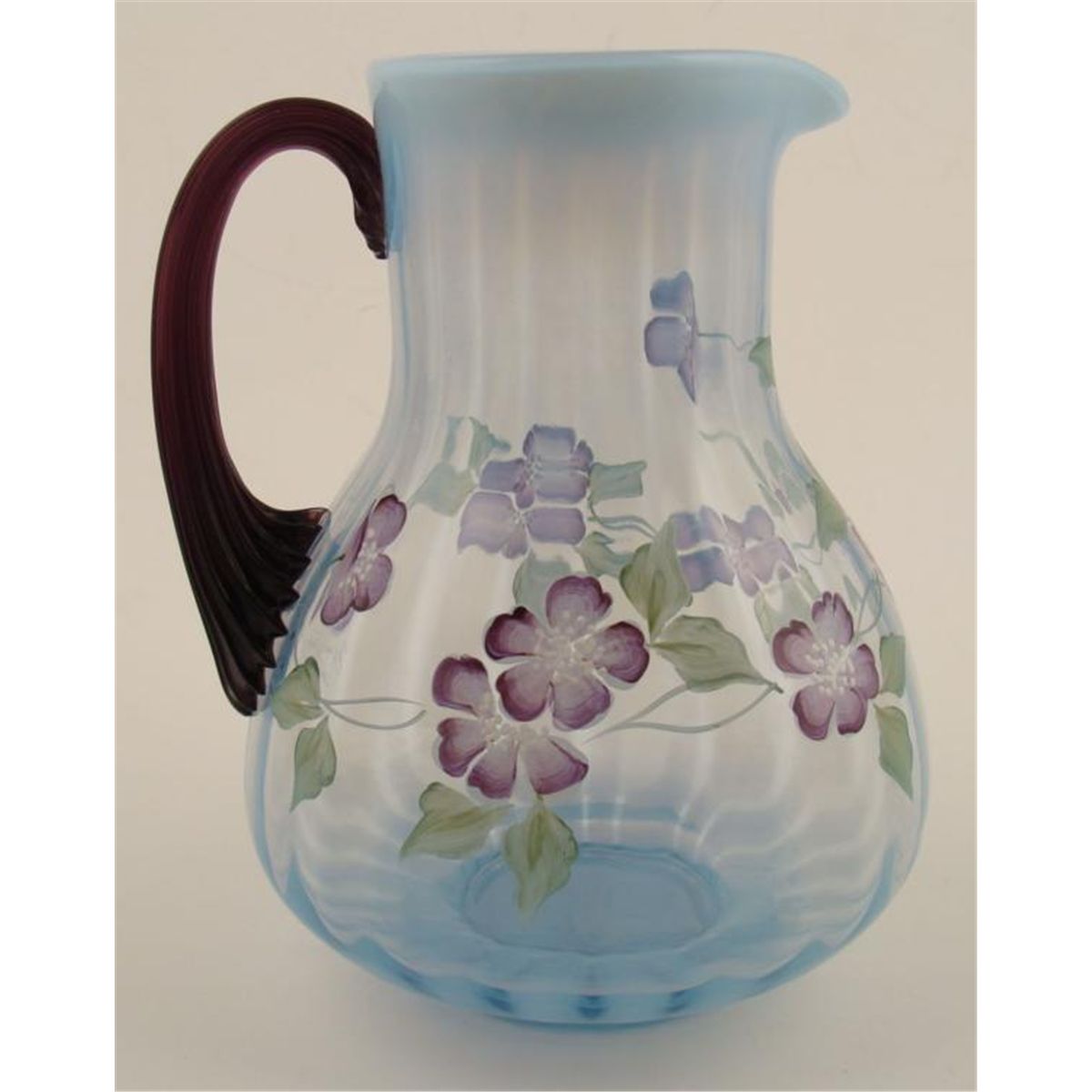 Fenton Glass 75th Anniversary Hand Painted Pitcher