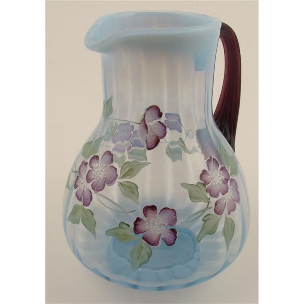 Fenton Glass 75th Anniversary Hand Painted Pitcher