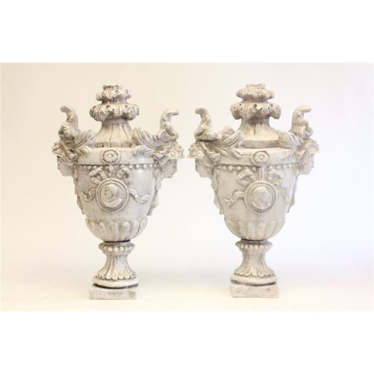 Pair Neoclassical pottery urns