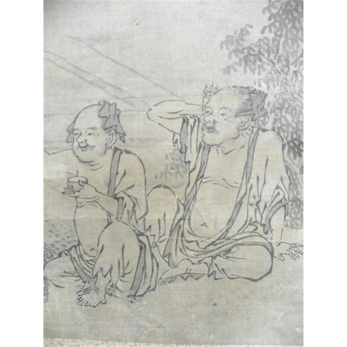 Chinese scroll depicting "2 Seated Men"