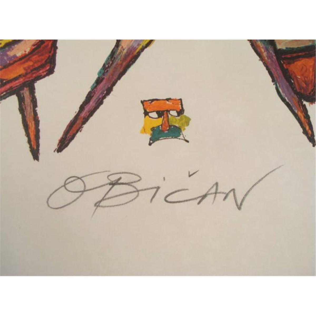 Jovan OBican Signed Art Print Couple on Donkey