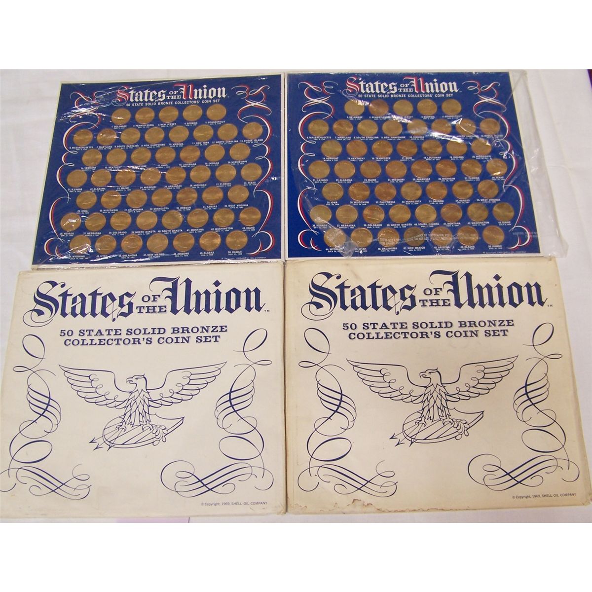 (2X$) State of the Union 50 State Solid Bronze Collectors Coin Set.
