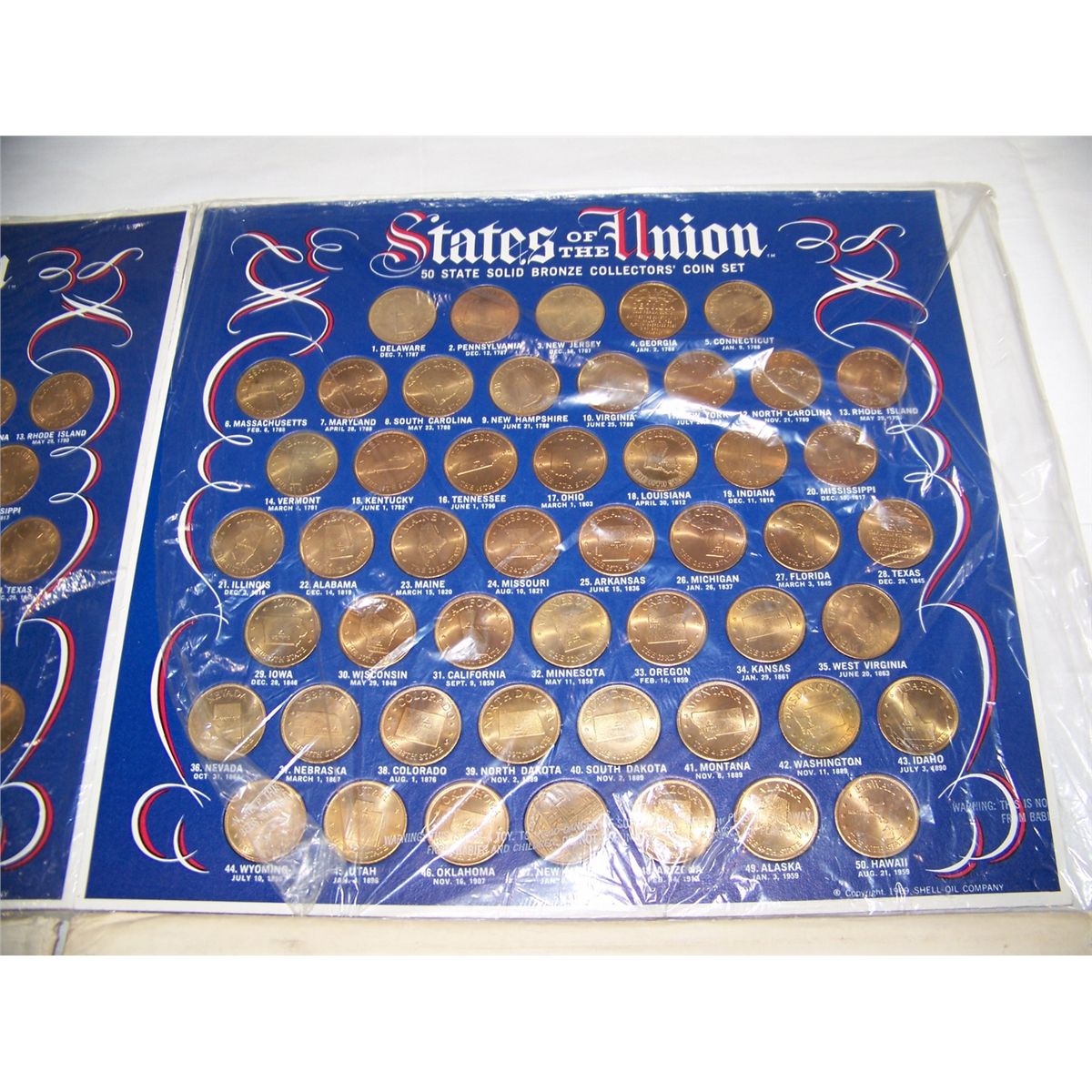 (2X$) State of the Union 50 State Solid Bronze Collectors Coin Set.