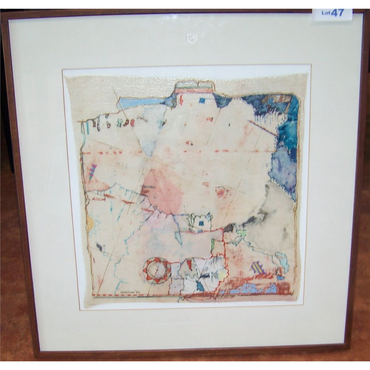 Frank Sampson. "Western Map Series 1" Oil and Acrylic on Cloth.