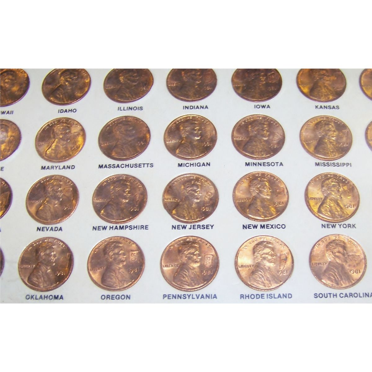 50 State-Stamped Collection of Lincoln Wheat Pennies.