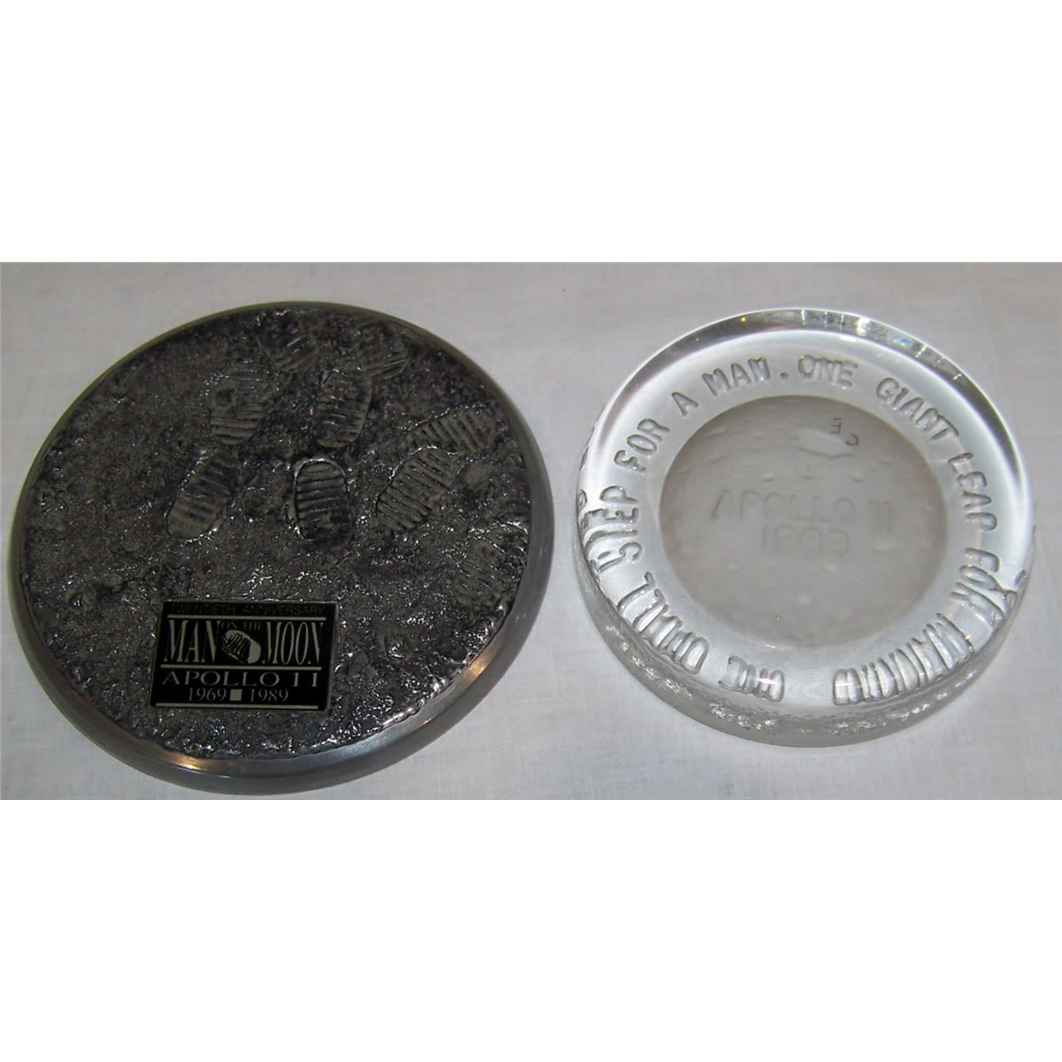 (2X The Bid) Two Apollo 11 Collectible Paperweights.