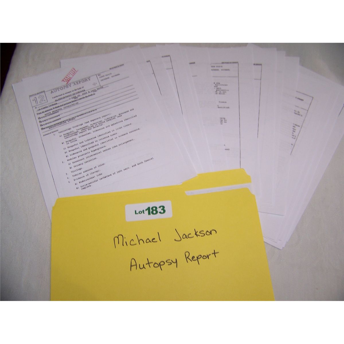 MICHAEL JACKSON AUTOPSY REPORT,
