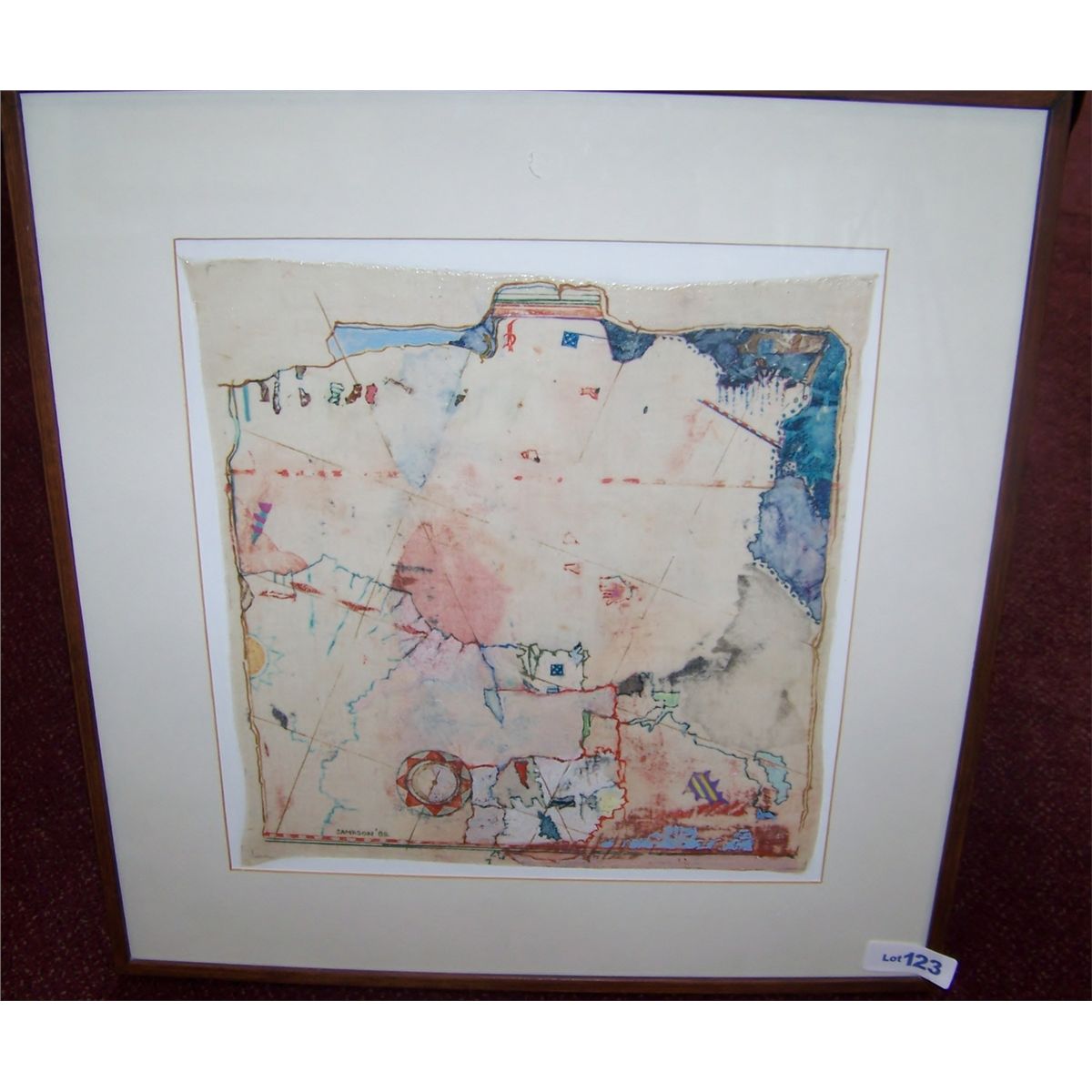 Frank Sampson (U.S 1929-) Western Map Series 1982 Oil & Acrylic on ...