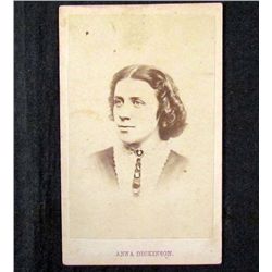 EARLY CDV PHOTO OF ANNA DICKINSON