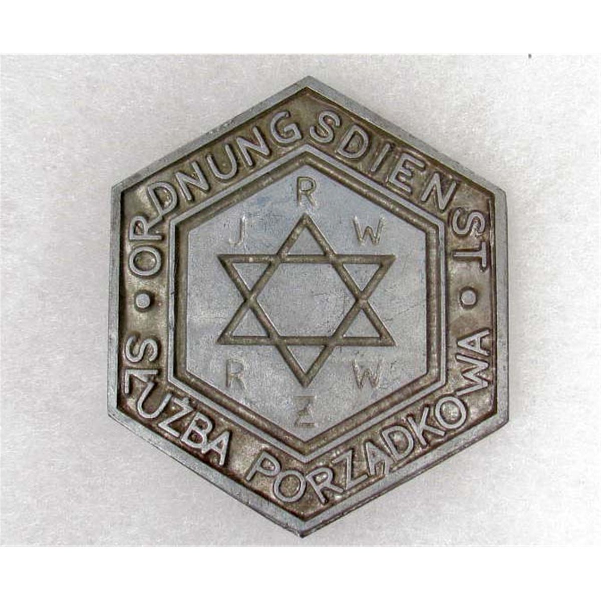 GERMAN NAZI OVERSIZED WARSAW GHETTO POLICE BADGE