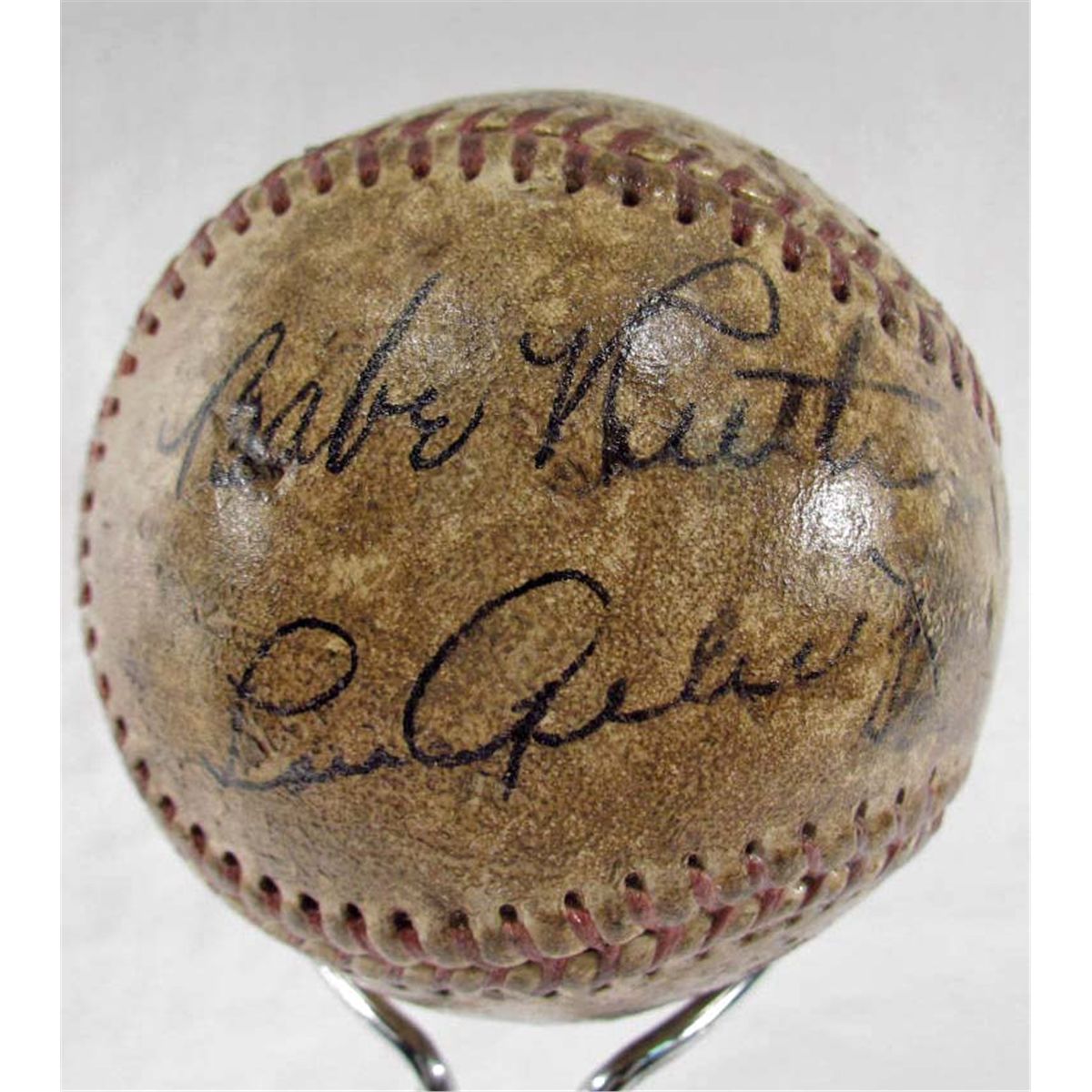 BABE RUTH AND LOU GEHRIG AUTOGRAPHED BASEBALL W/ COA
