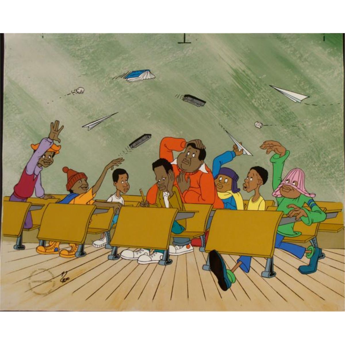 Fat Albert in Class Hand Painted Ltd Ed Animation Cel