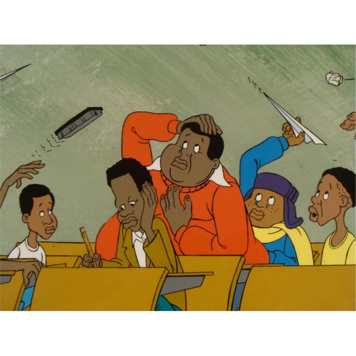 Fat Albert in Class Hand Painted Ltd Ed Animation Cel