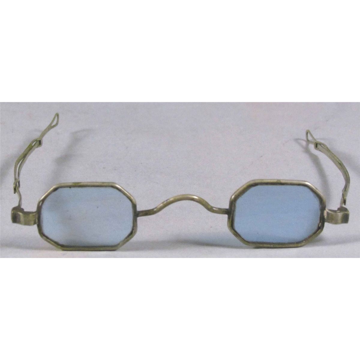 Pre-Civil War Solid Brass Tinted Eyeglasses
