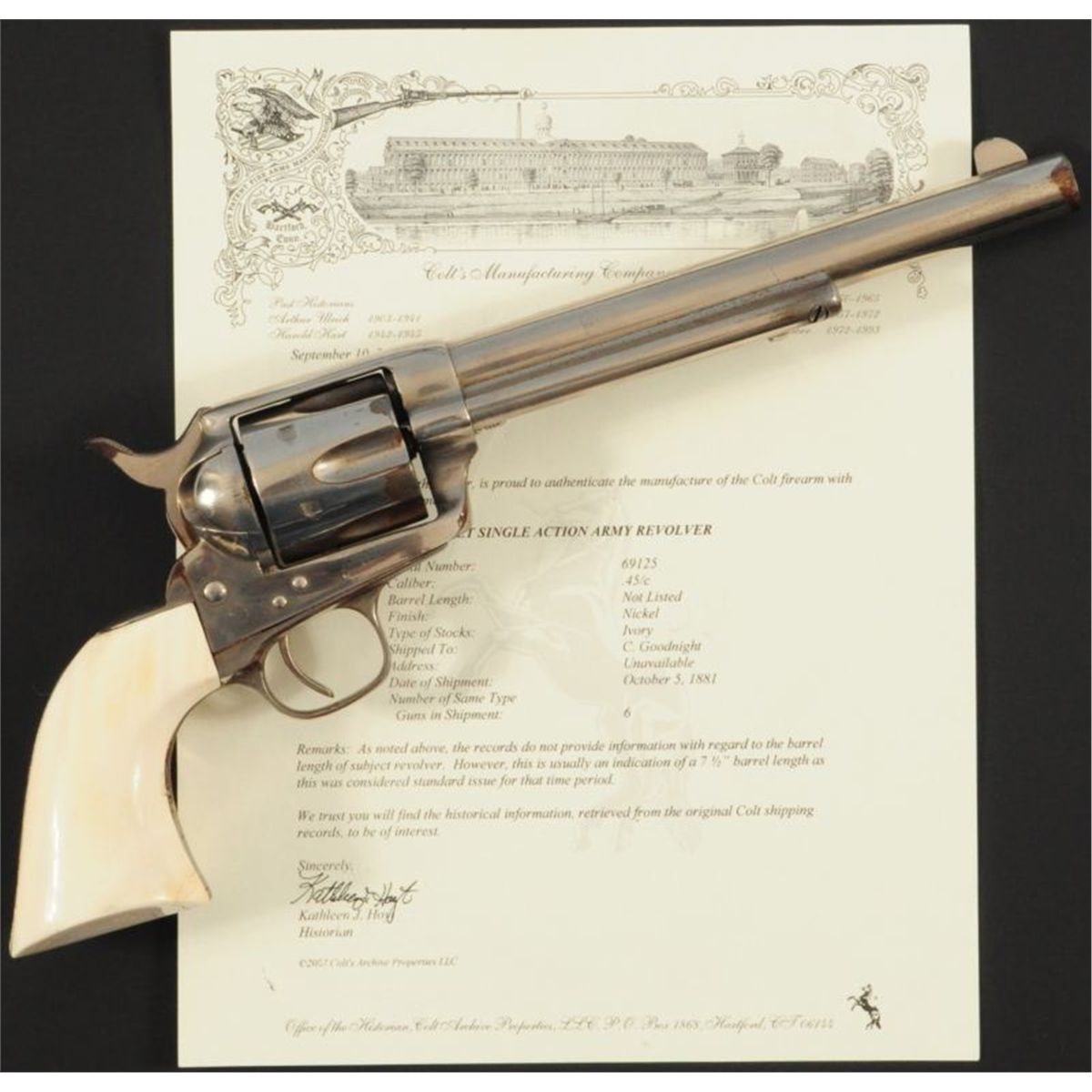 Colt SAA Factory Shipped to Charles Goodnight 1881