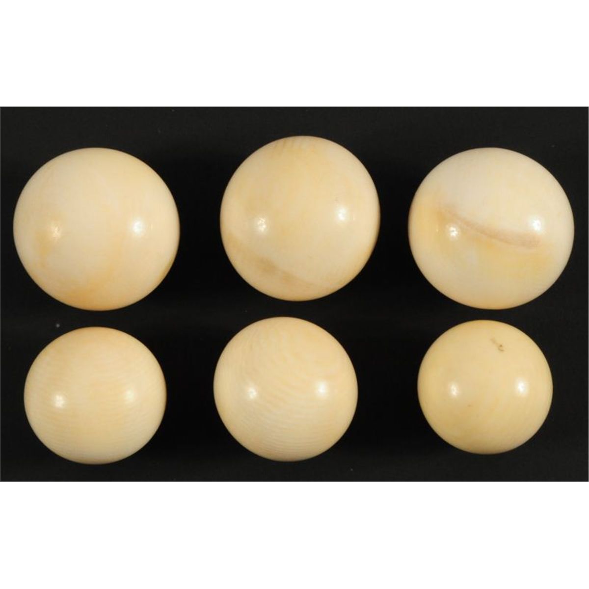 Collection of Six Antique Ivory Roulette Balls