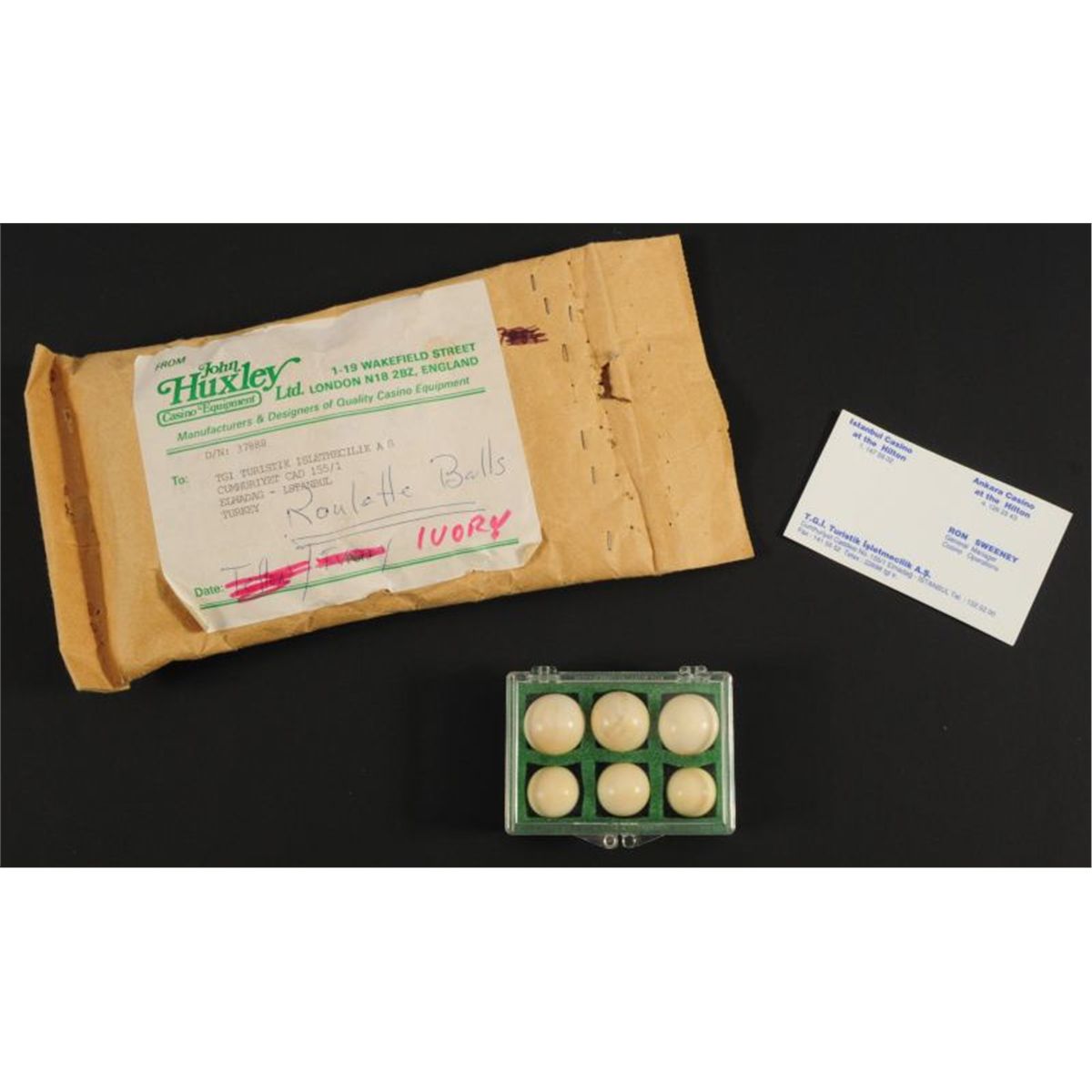 Collection of Six Antique Ivory Roulette Balls