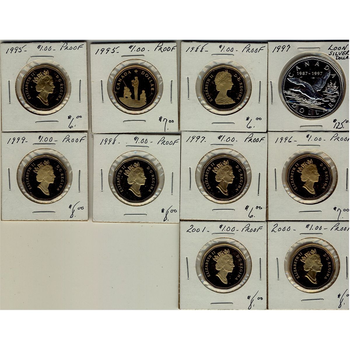 1997 $ Silver Loon, 1988, 1995(2), 1996, 1997, 1998, 1999, 2000 & 2001 ...
