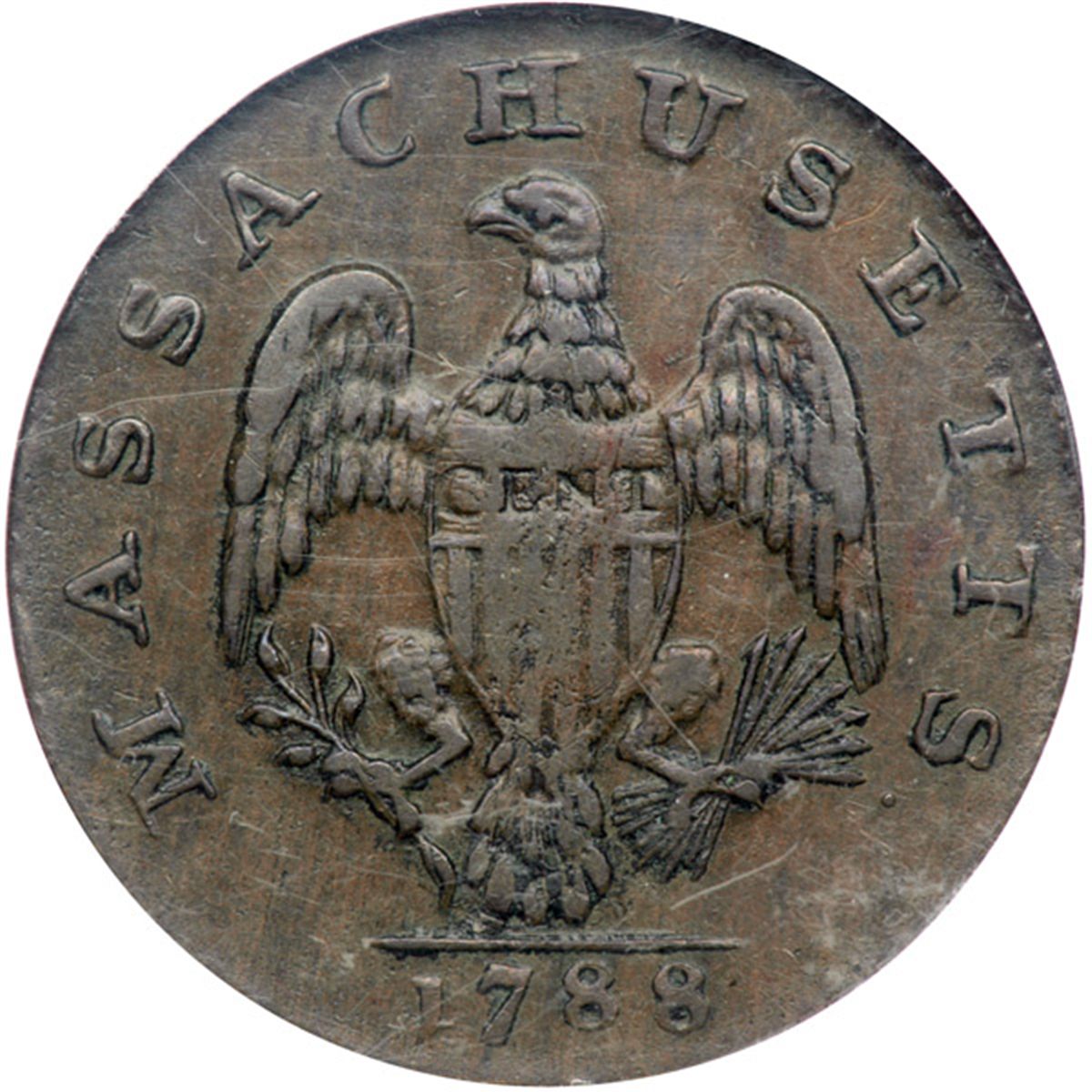 1788 Massachusetts Cent Ryder 7-M Rarity-4+ NGC grade