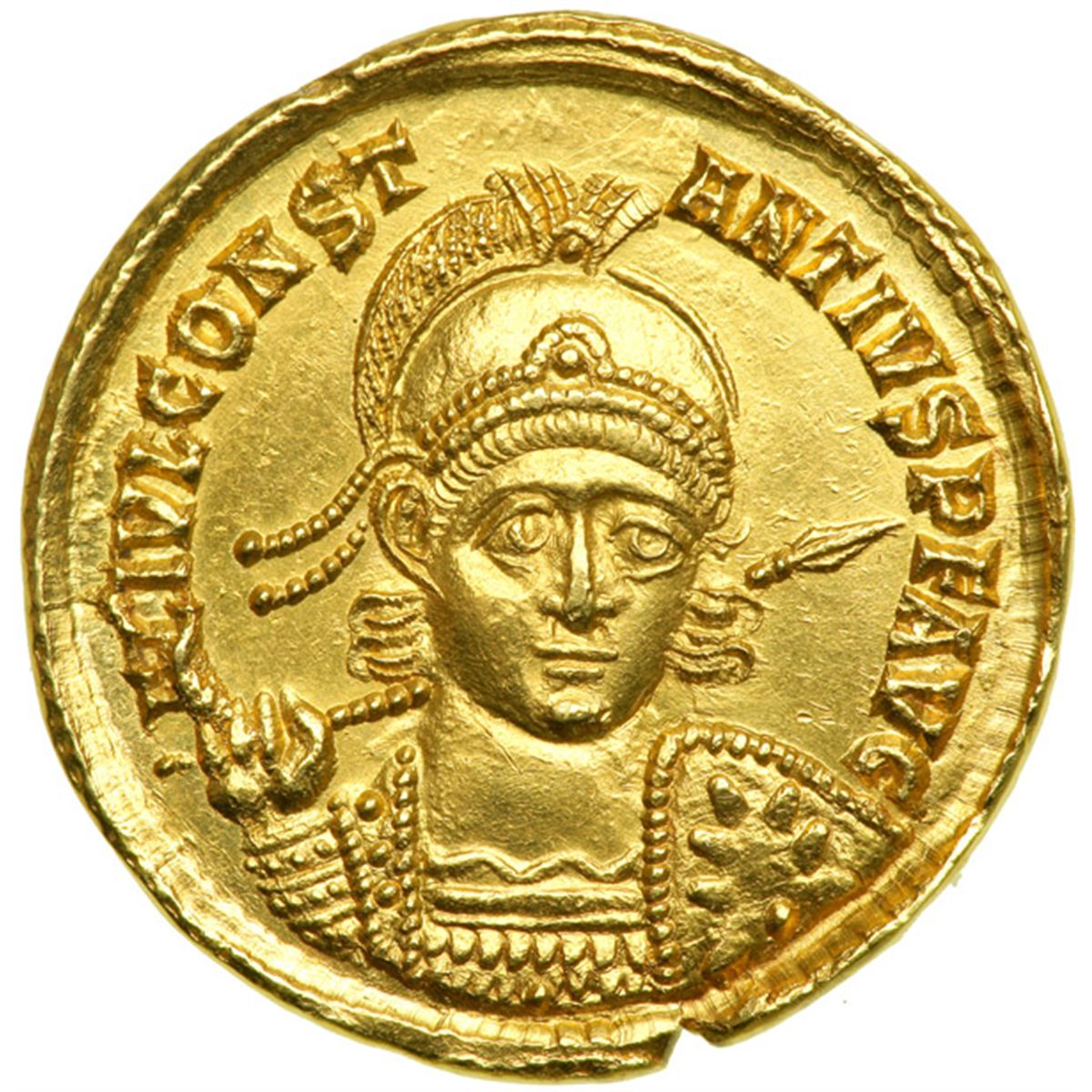 Constantius II, AD 337-361. Gold Solidus (4.48 g) minted at Rome, AD ...