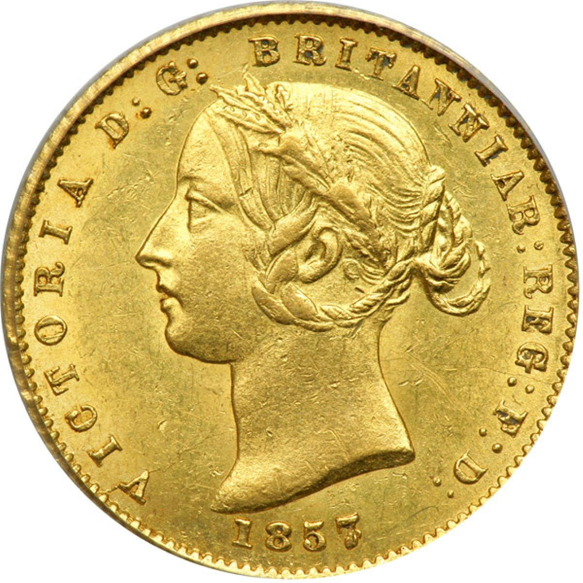 Australia. Half Sovereign, 1857 (Sydney). PCGS AU58