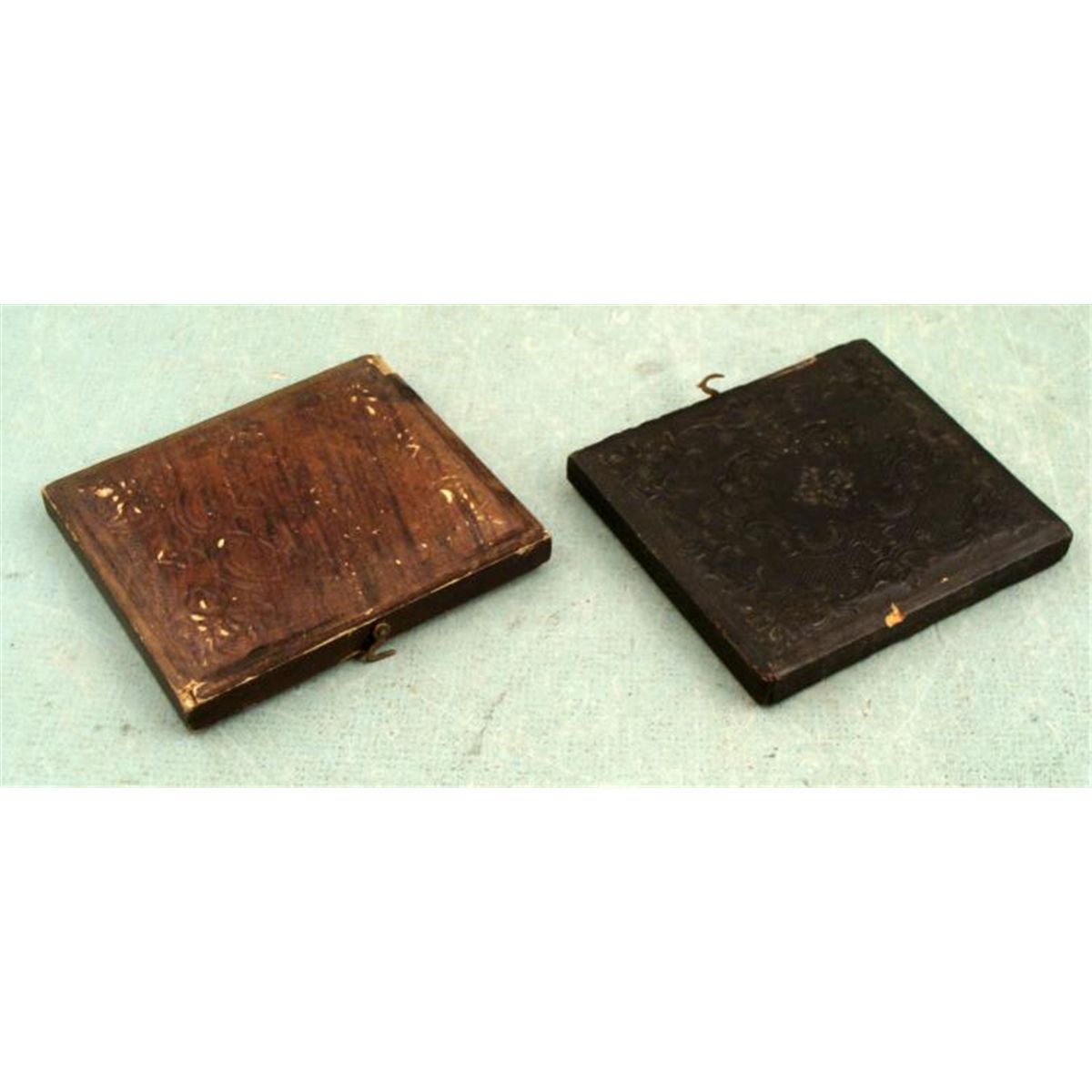 2 Antique Tintype/Ambrotype Photos In Cases -Women