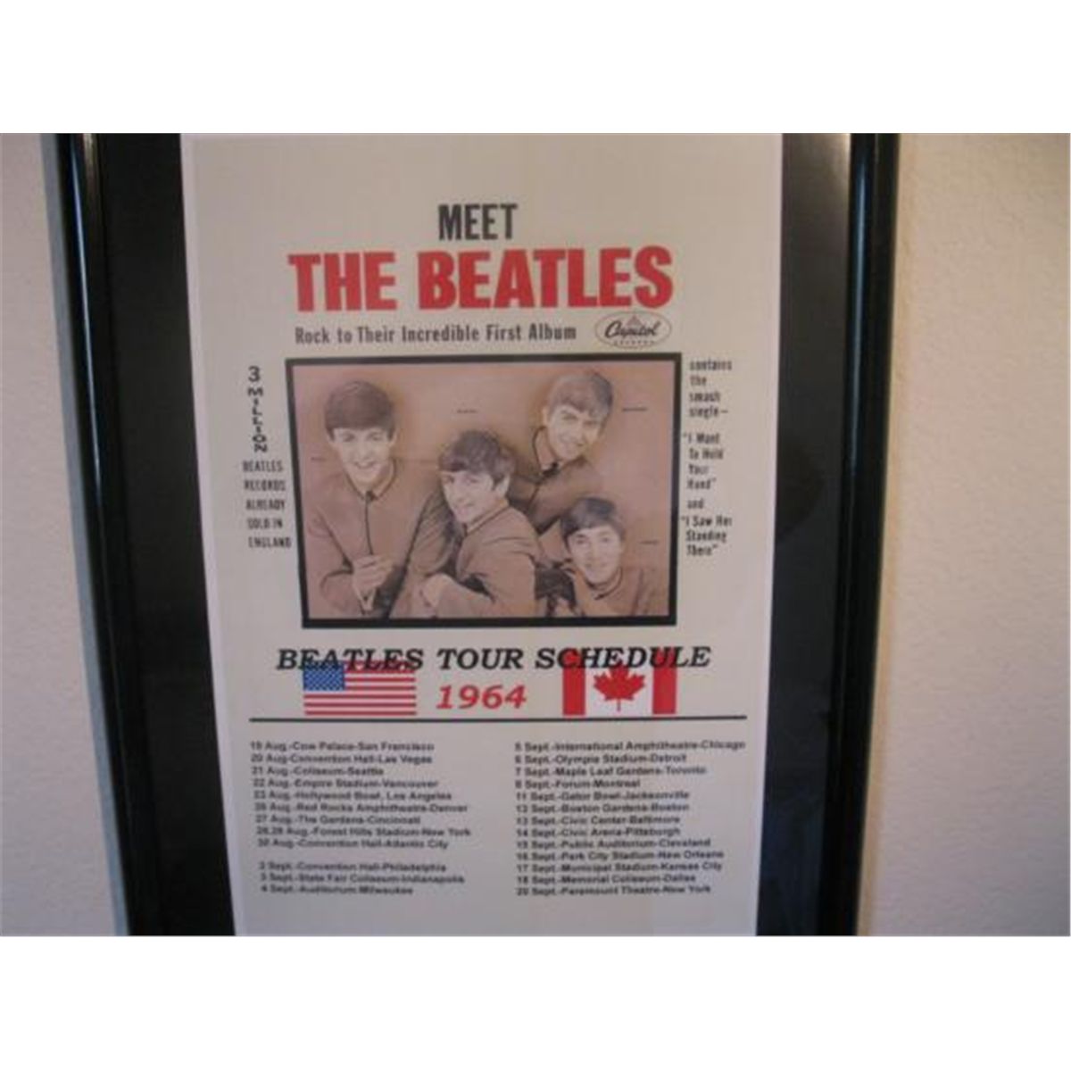Meet The Beatles USA/Canada 1964 Tour Schedule