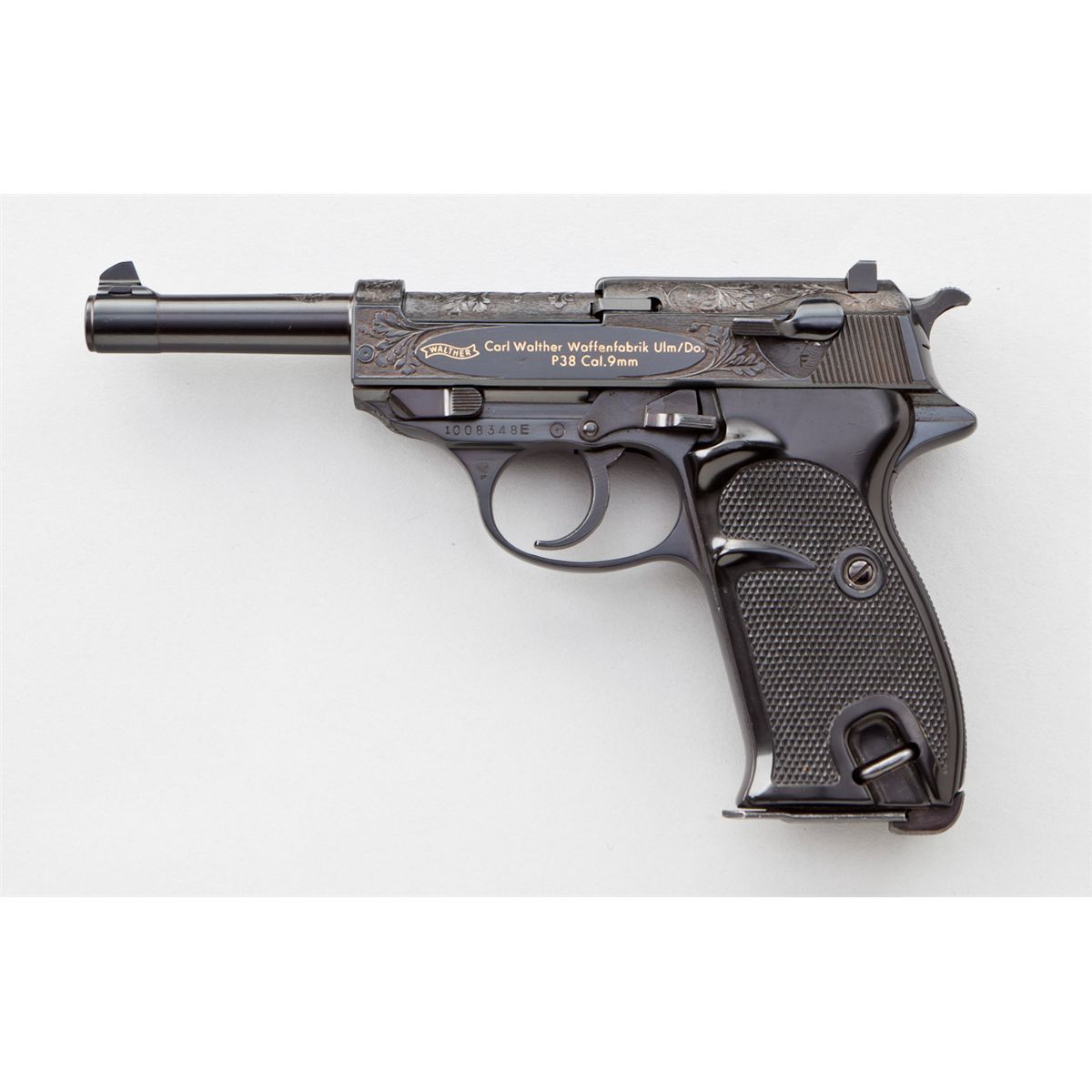 Factory Cased & Eng'd Post-War Walther P-38