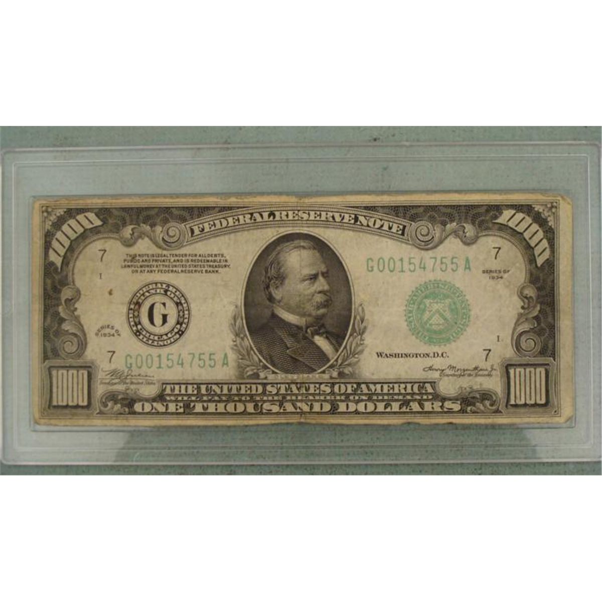 $1000 Dollar Bill Note 1934 G Mint Chicago