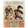 6810 - M.A. TAYLOR CATS IN HATS METAL SIGN - 12.5" X 16"
