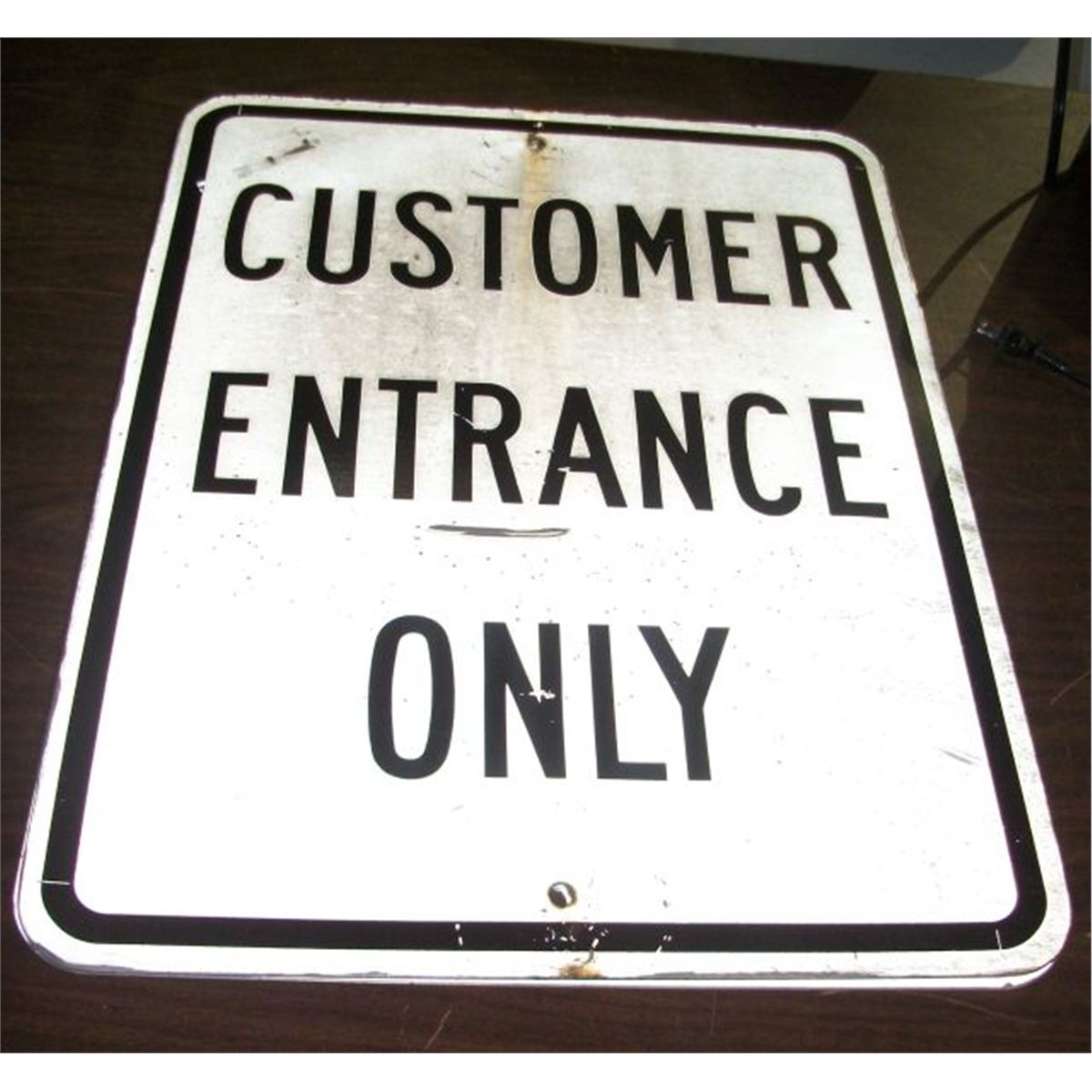 2 Metal Signs- 1 Customer Entrance Only, 1-No Deliveries....