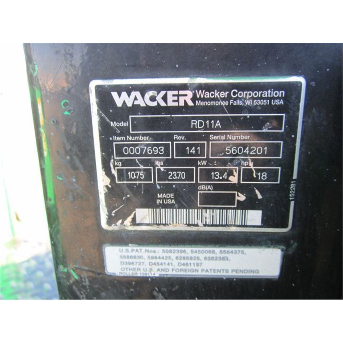 2005 Wacker RD11A 36" Double Drum Roller