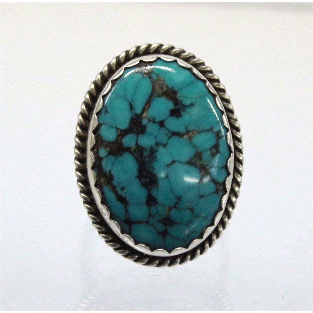 Navajo Sterling Spider Web Turquoise Ring
