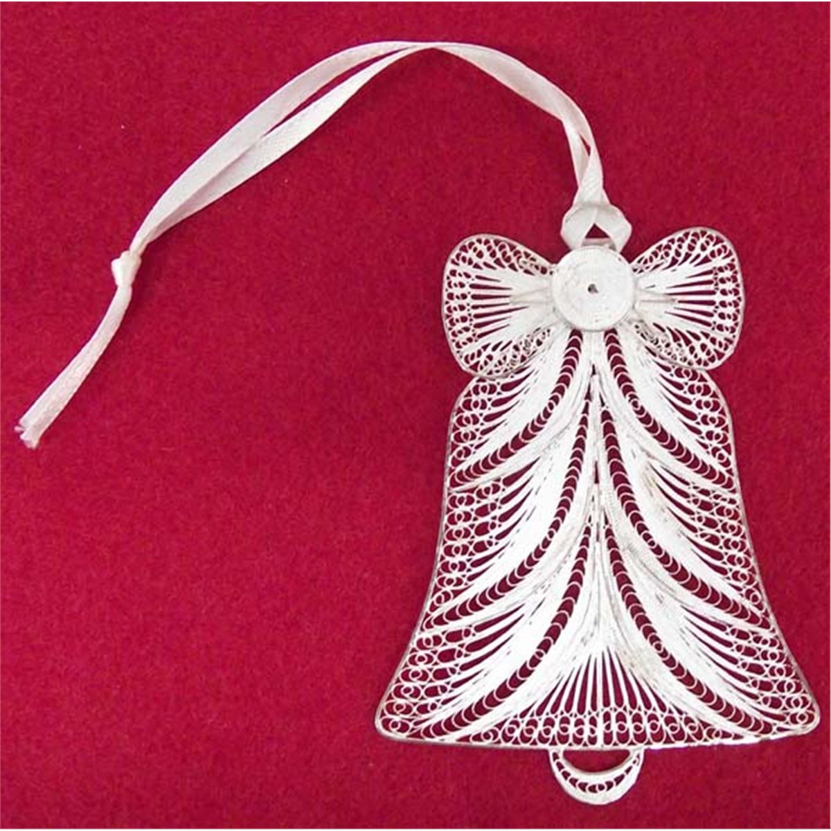 Indonesia Sterling Handmade Filigree Bell Ornament