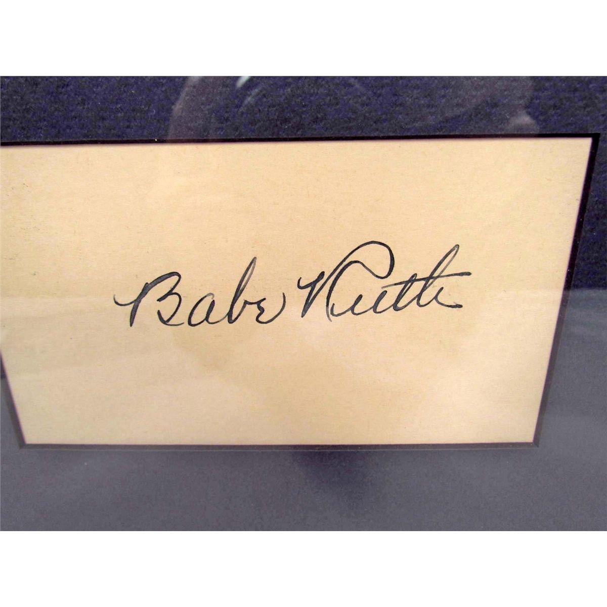 CUT SIGNATURE OF BABE RUTH - FRAMED W/ COA