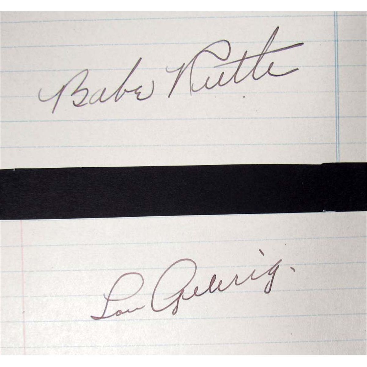 10 CUT SIGNATURES OF FAMOUS BASEBALL PLAYERS - BABE RUTH, LOU GEHRIG ...