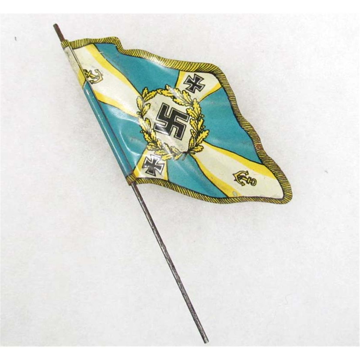GERMAN NAZI NAVAL ELASTOLIN REGIMENTAL STANDARTE FLAG