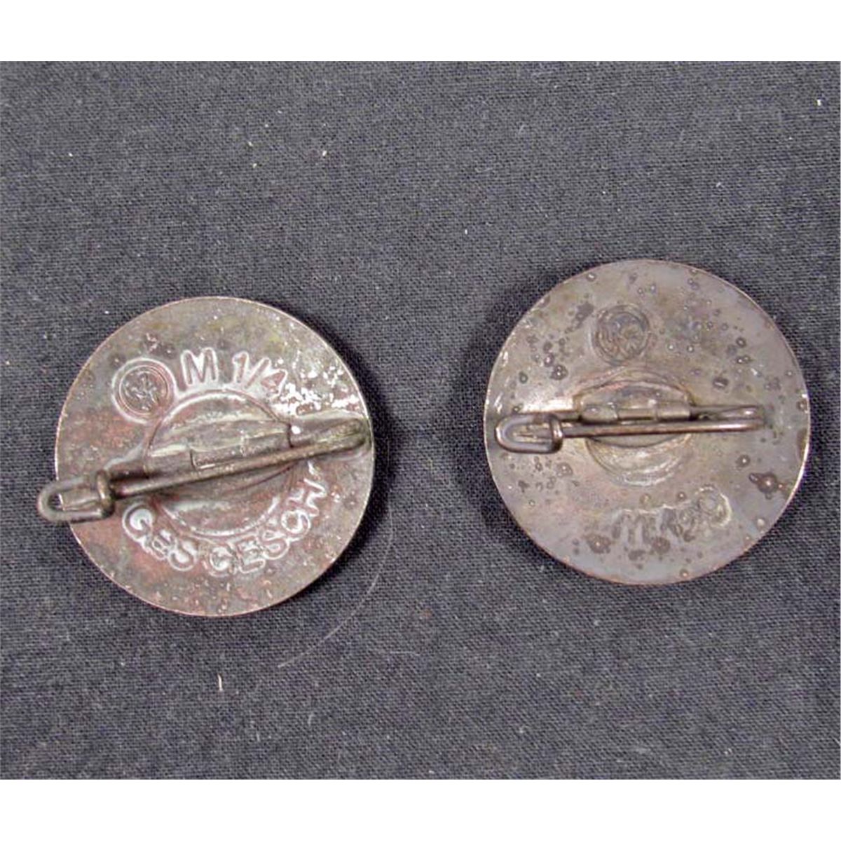 GERMAN NAZI WAFFEN SS AND ADOLF HITLER 1933 ENAMELED PARTY BADGES